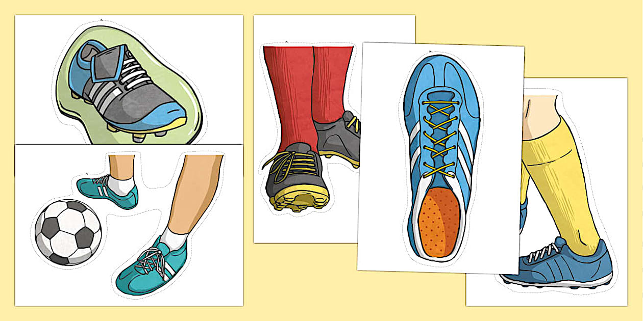 Football Boots Display Cut-Outs (teacher made) - Twinkl