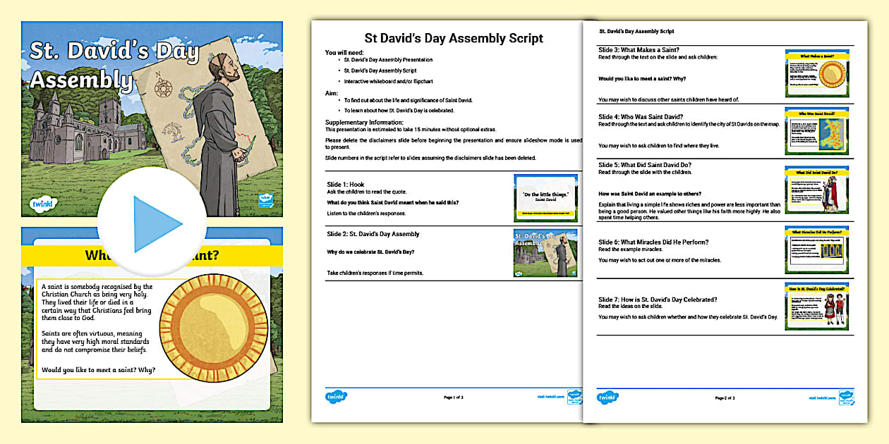 KS2 St. David's Day Assembly Pack (teacher made) - Twinkl
