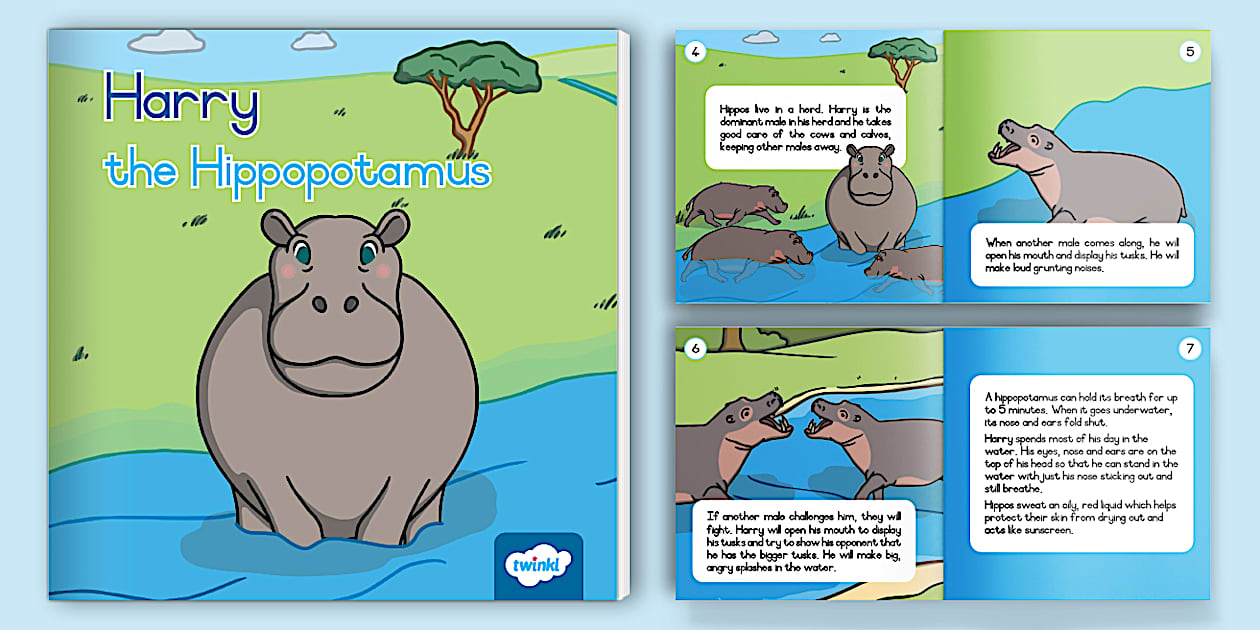 Picture Story - Harry the Hippopotamus eBook - Twinkl