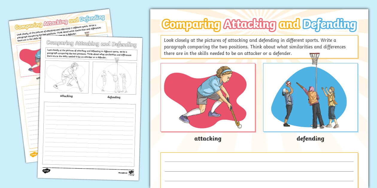Comparing Attacking and Defending Worksheet (teacher made)