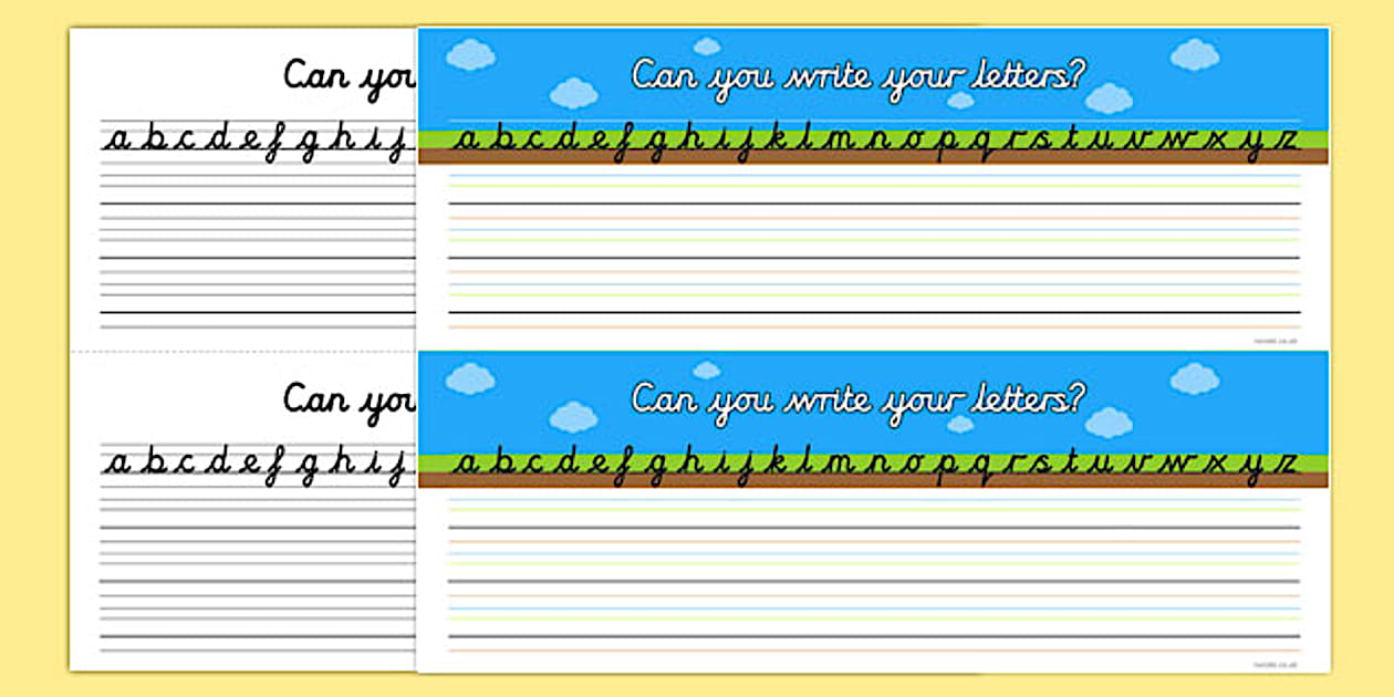 SA Can You Write Your Letters Ground Grass Sky Table Strips