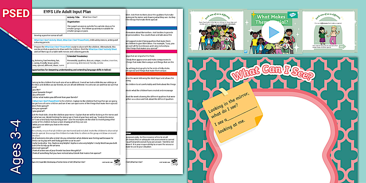 PSED What Can I See? Adult Input Plan and Resource Pack