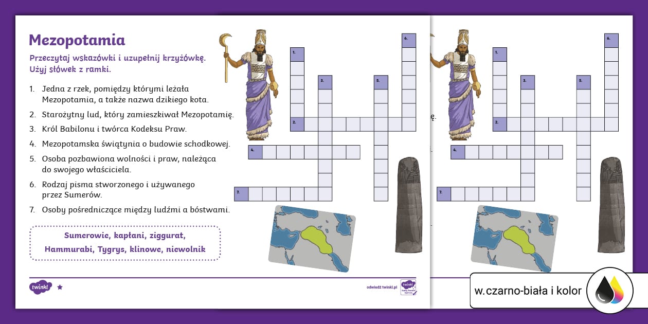 Mezopotamia | Historia | Krzyżówka (teacher made) - Twinkl