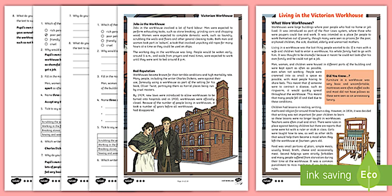 Workhouses Differentiated Reading Comprehension Activity