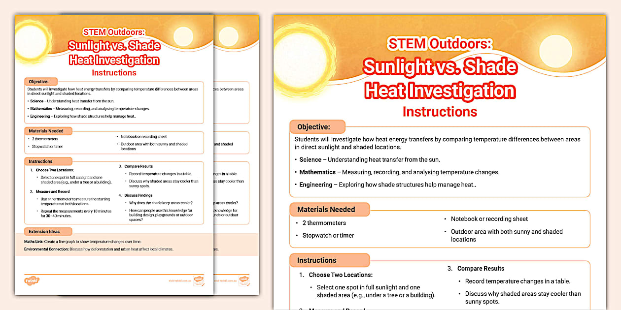 STEM Outdoors: Sunlight vs. Shade Heat Investigation