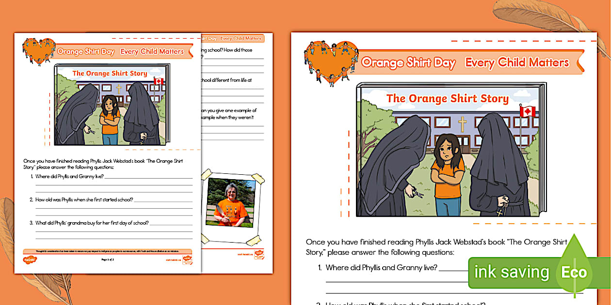 Orange Shirt Day Worksheet | Reading Comprehension - Twinkl