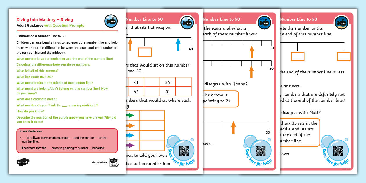 👉 Y1 DiM: Step 7 Estimate on a number line to 50 Activity