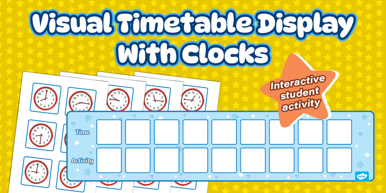Visual Timetable Display With Clocks