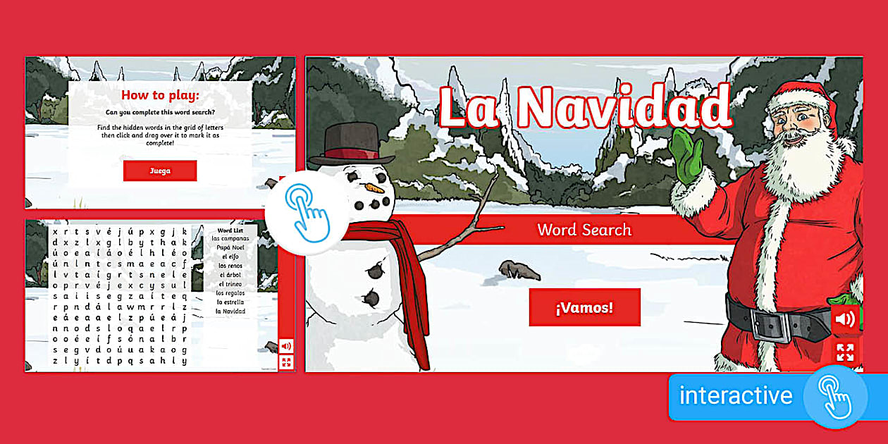 👉 Spanish: Christmas Interactive Word Search - Twinkl