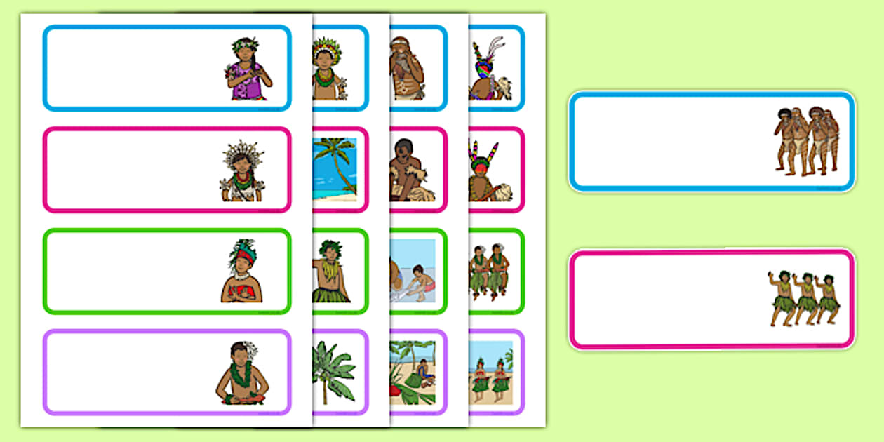 Pacific Islands Themed Drawer Peg Name Labels (teacher made)