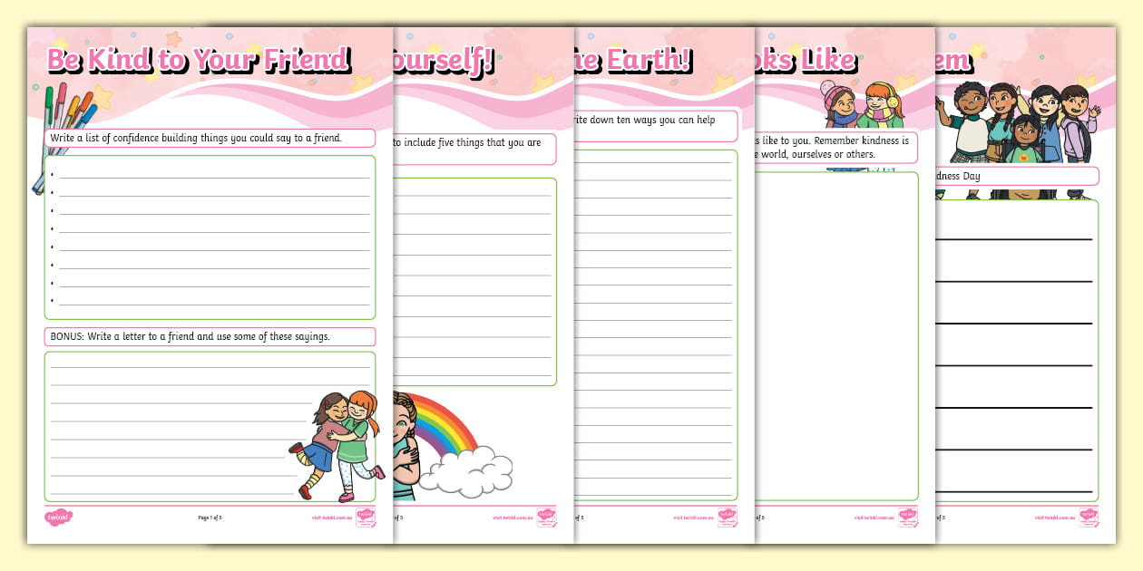 World Kindness Day - Writing Reflections (teacher made)