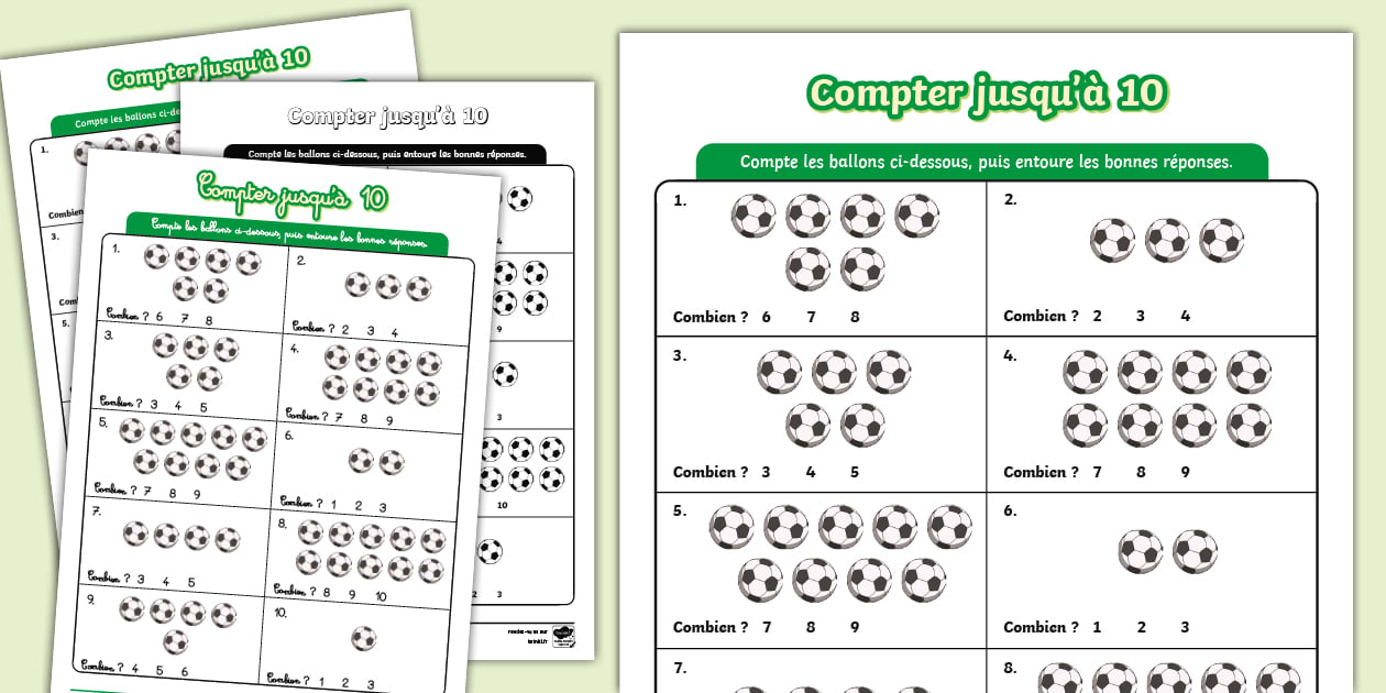 Singapour Mathématiques : Compter jusqu'à 10 - football