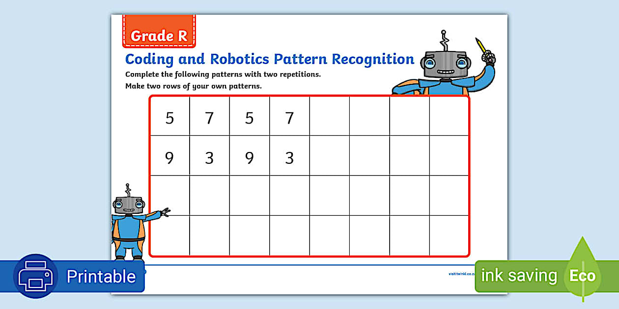 Grade R - Pattern Recognition Worksheet: (CAPS Aligned)