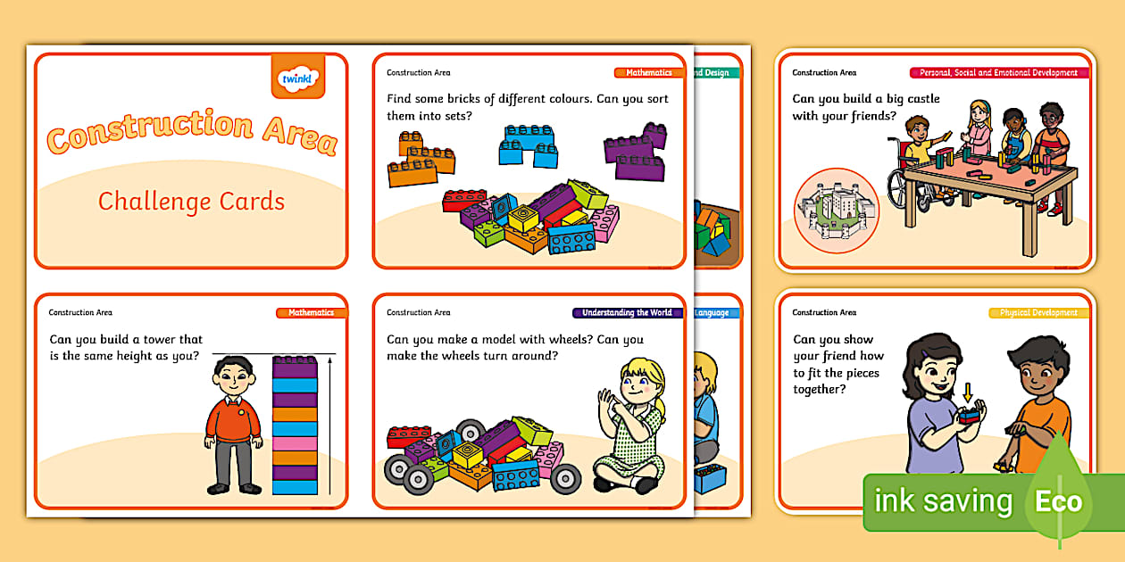 Construction Area Continuous Provision Challenge Cards
