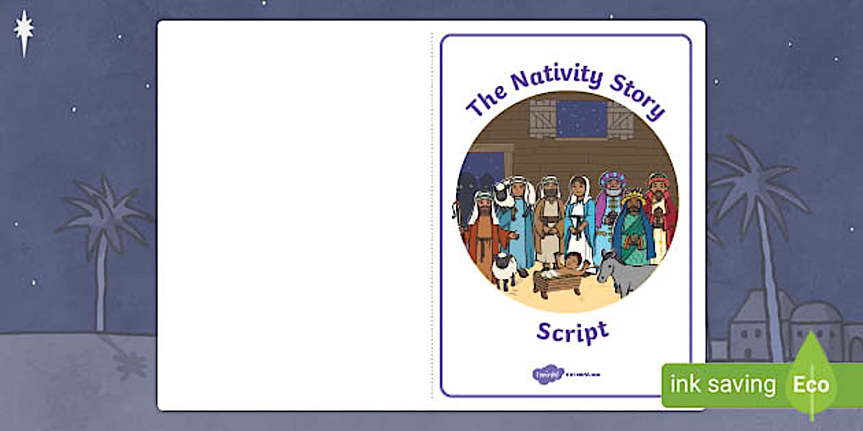 The Nativity - Christmas Story Script Cover A5 - Twinkl
