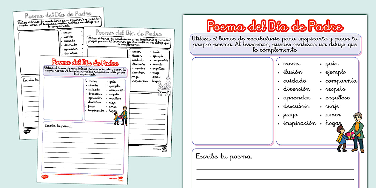 Ficha de actividad: Poema - Día del Padre - Twinkl