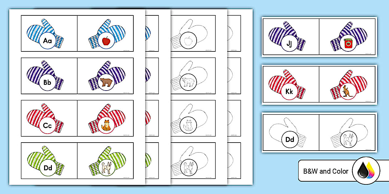 Winter Beginning Sounds Matching Cards for PreK-K - Twinkl