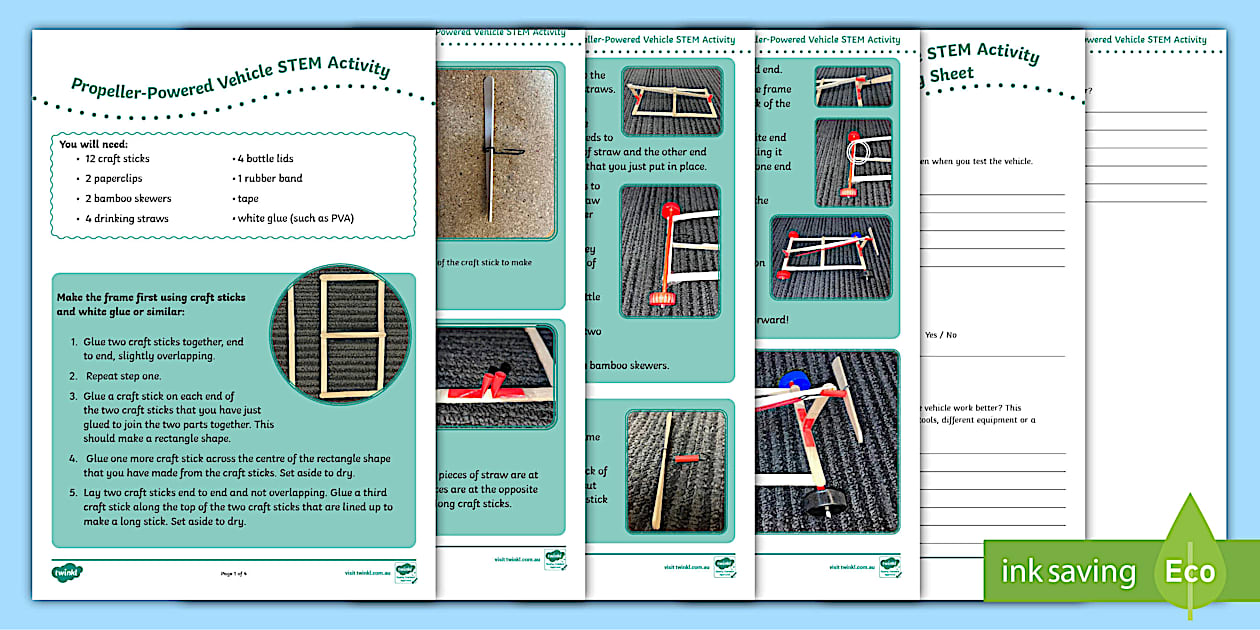 Propeller-Powered Vehicle STEM Activity | Years 3&4 Vehicles