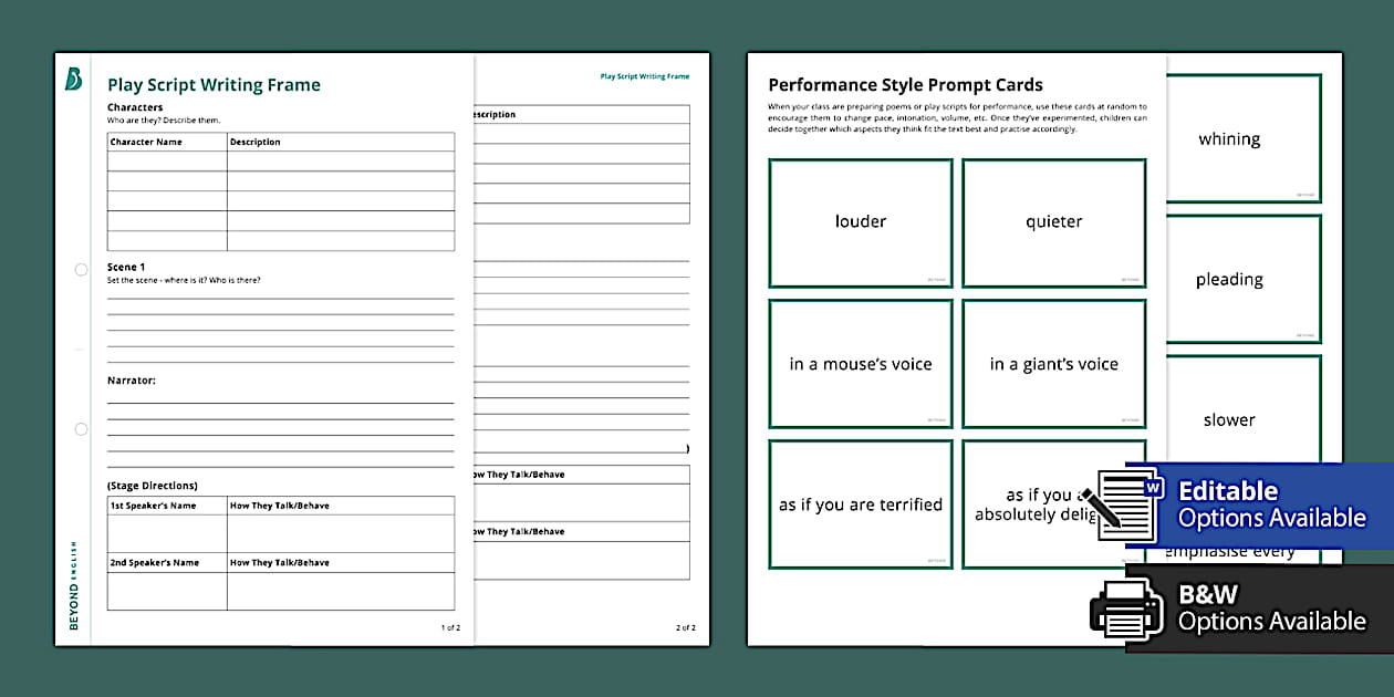 Play Script Template | LA Activity Pack | English and Drama