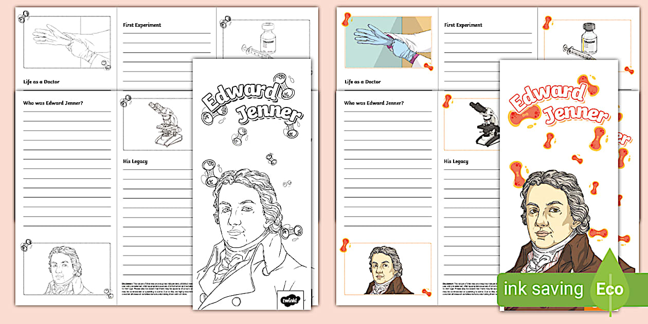 Edward Jenner Leaflet Template (teacher made) - Twinkl