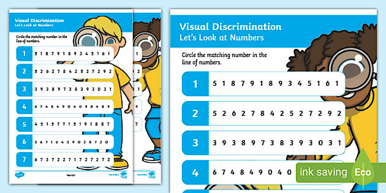 Visual Discrimination Number Activity - Twinkl