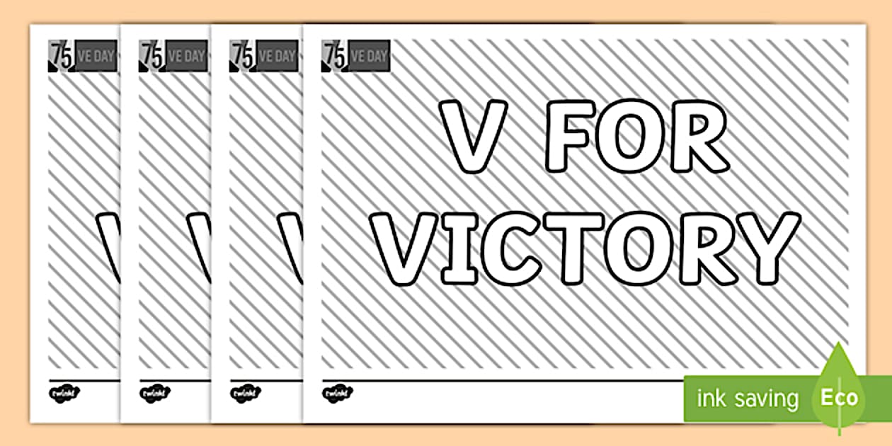 VE Day Poster | V for Victory Poster (teacher made) - Twinkl