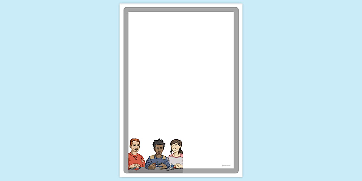 Children with Magnets Page Border (Hecho por educadores)