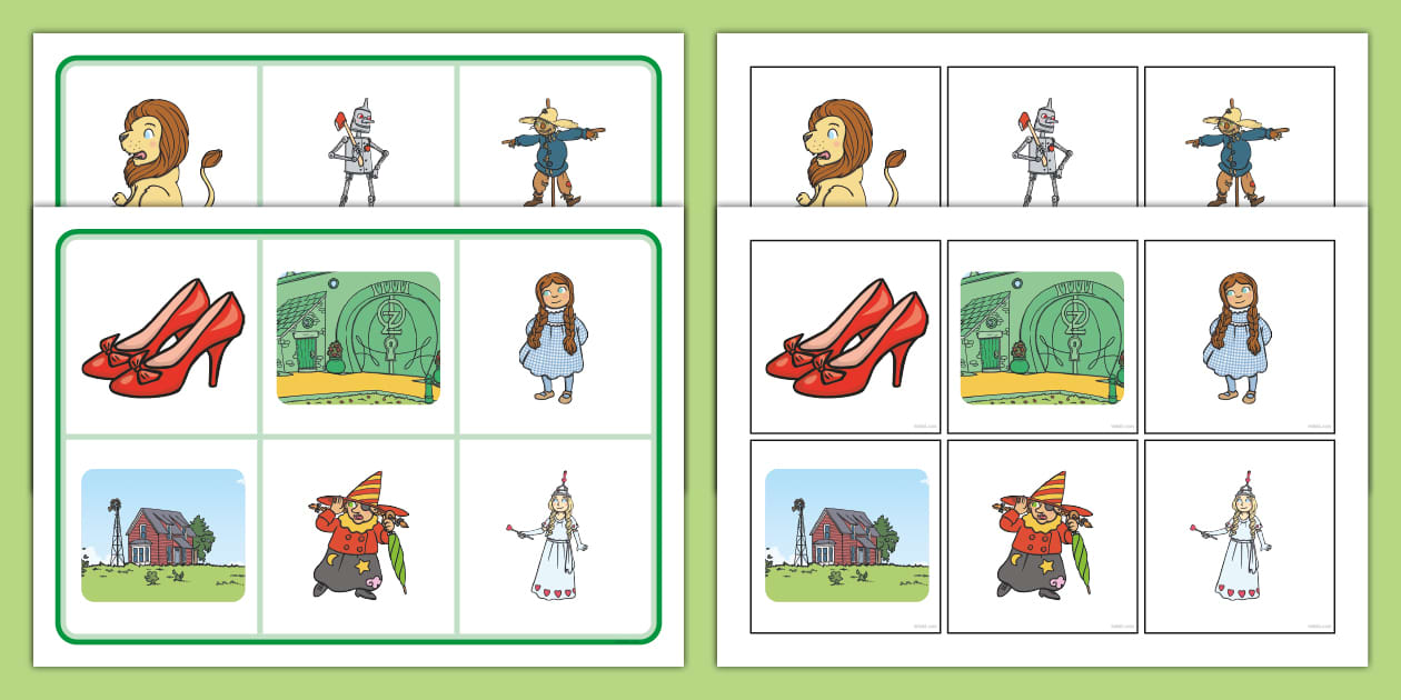 The Wizard of Oz Matching Cards and Board - Twinkl