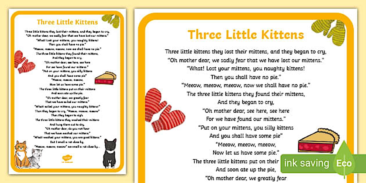 Three Little Kittens (teacher made) - Twinkl