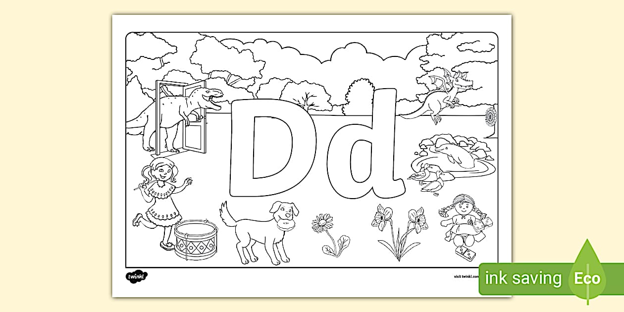 D Sound Loaded Colouring Page (teacher made) - Twinkl