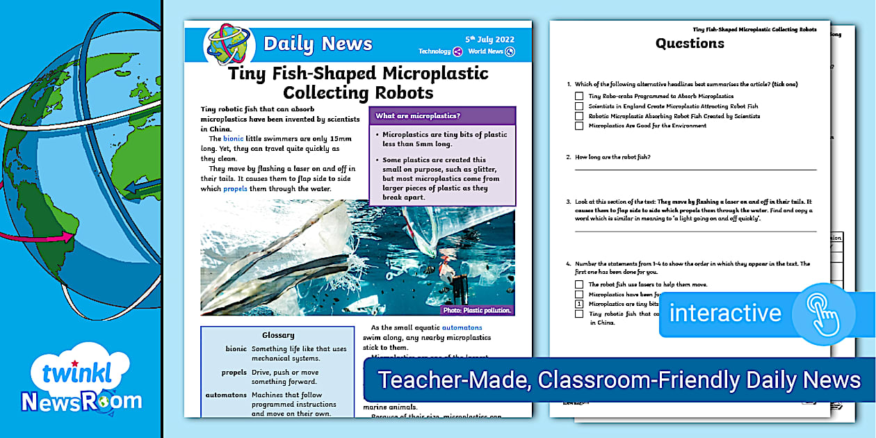 Interactive PDF: Daily NewsRoom Article - Tiny Fish-Shaped Microplastic