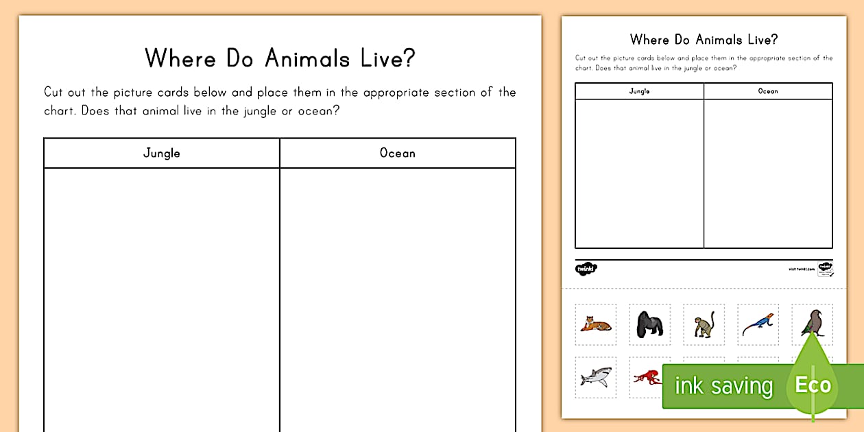 Where Do Animals Live Worksheet / Worksheet