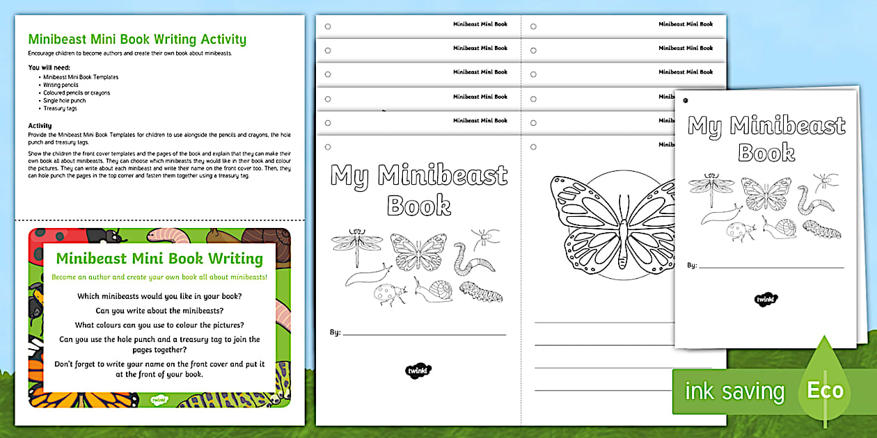 Minibeast Mini Book Writing Activity (teacher made) - Twinkl