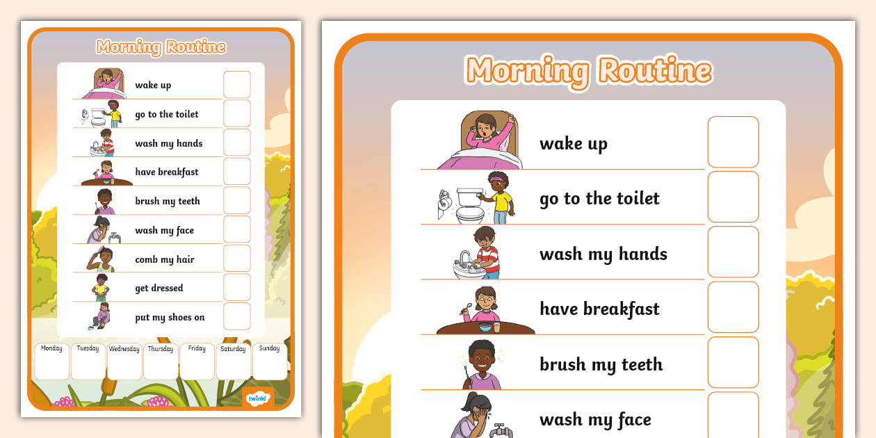 Morning Routine Checklist Display Poster (teacher made)