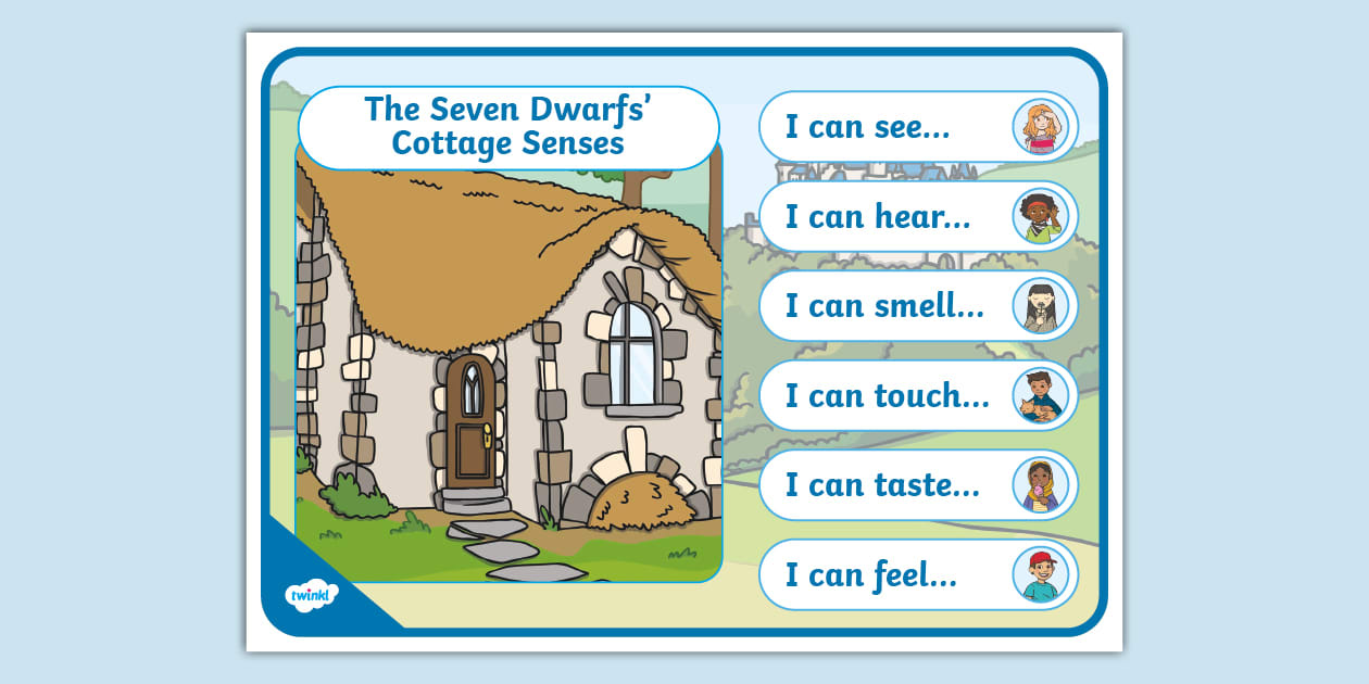 * NEW * The Seven Dwarfs' Cottage Senses Display Poster