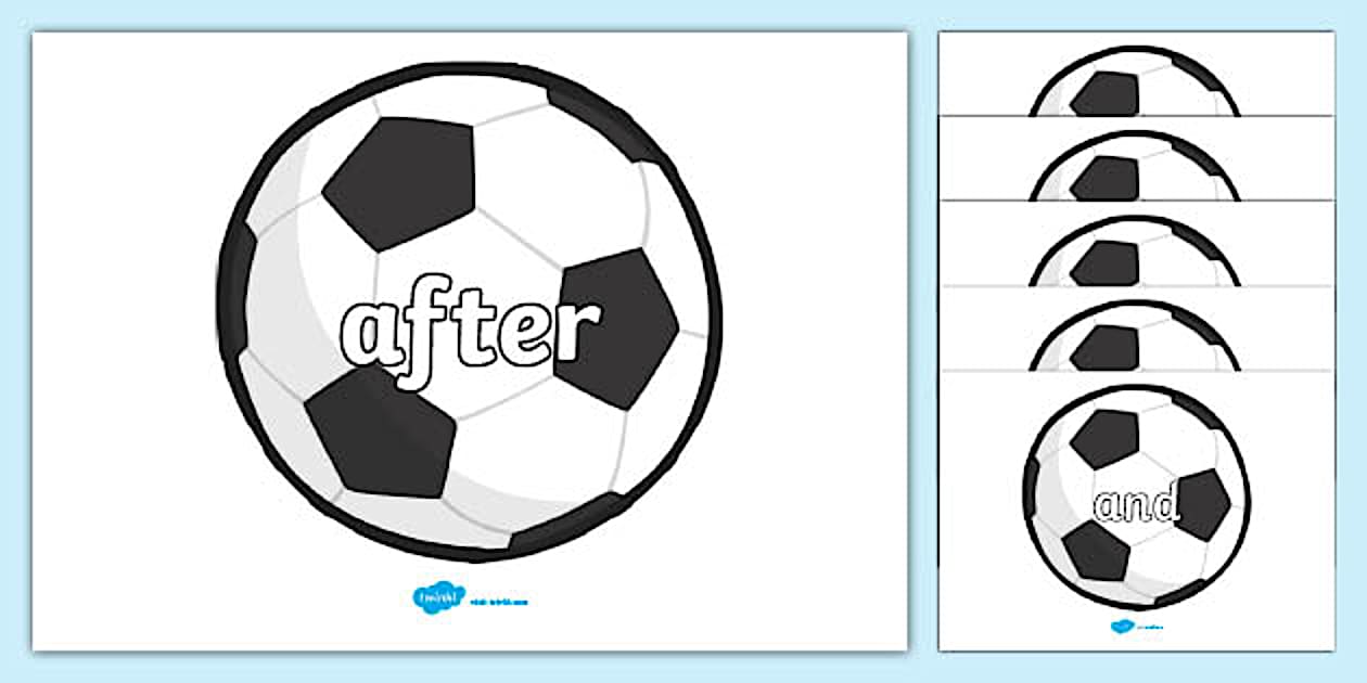 Cursive Conjunctions on Footballs (teacher made) - Twinkl