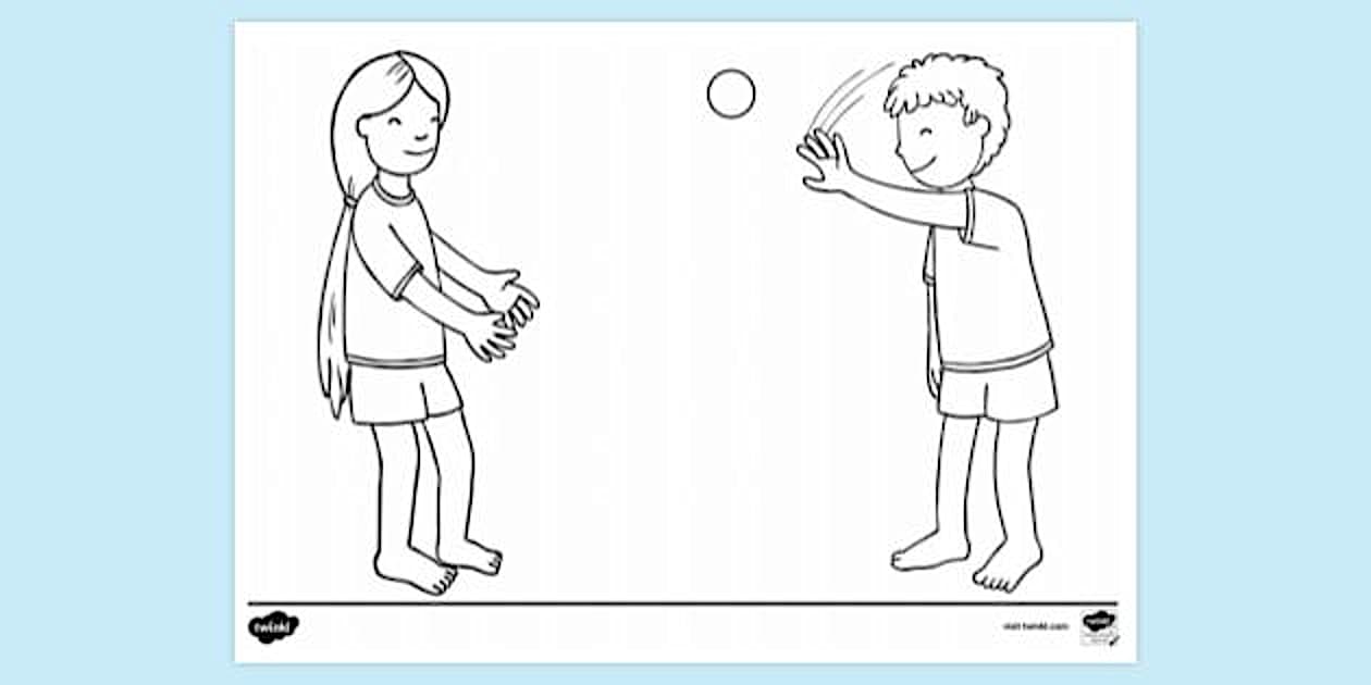 Throwing Colouring Sheet | Primary Educational Resources