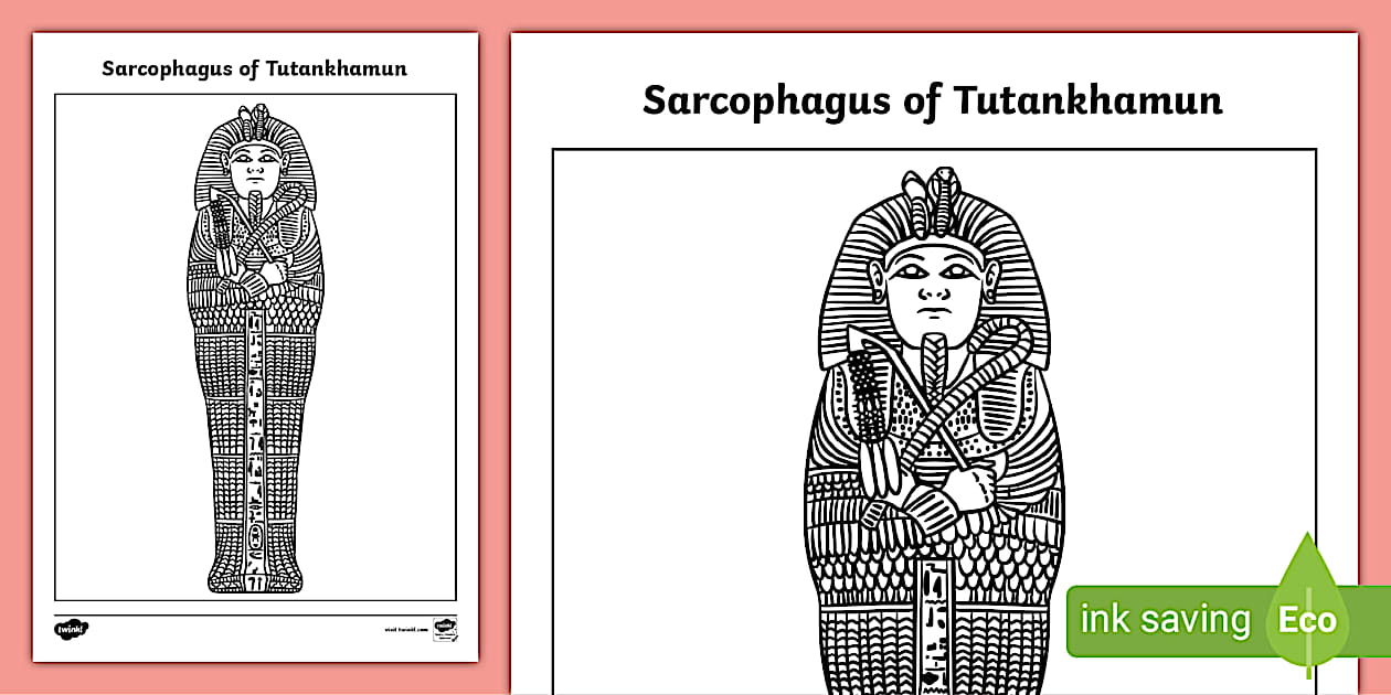 Sarcophagus of Tutankhamun Colouring Page (Teacher-Made)
