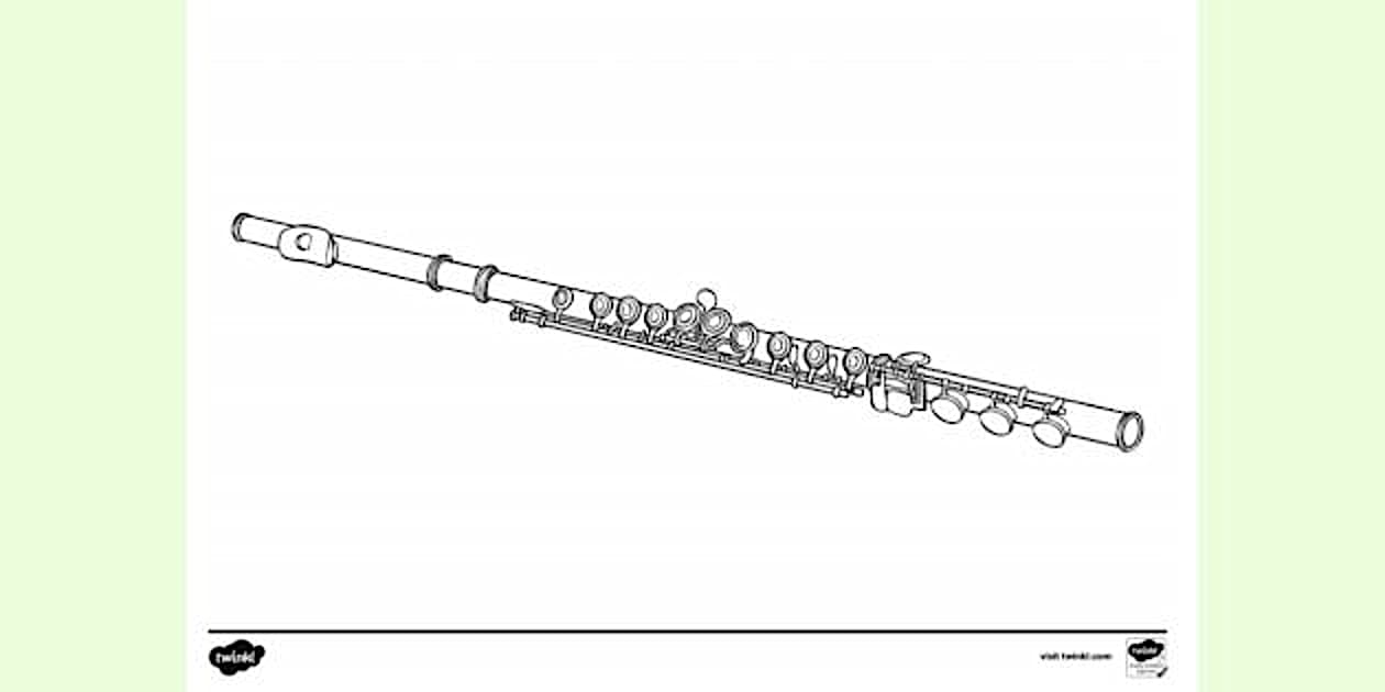 Flute Colouring Sheet (teacher made) - Twinkl