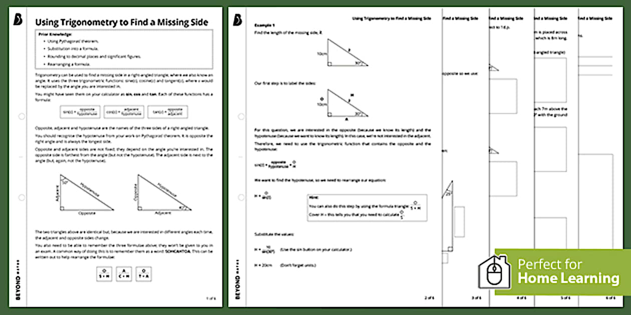 👉 Maths Worksheets - Trigonometry - Year 9-10 - Twinkl