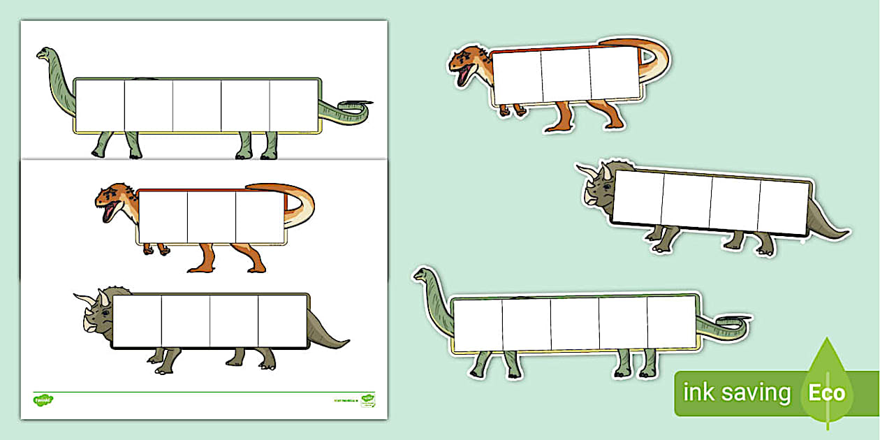 Editable Dinosaur Phoneme Frames (teacher made) - Twinkl