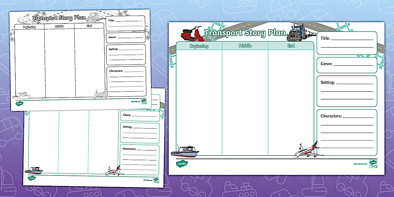 Transport Story Plan Template (teacher made) - Twinkl