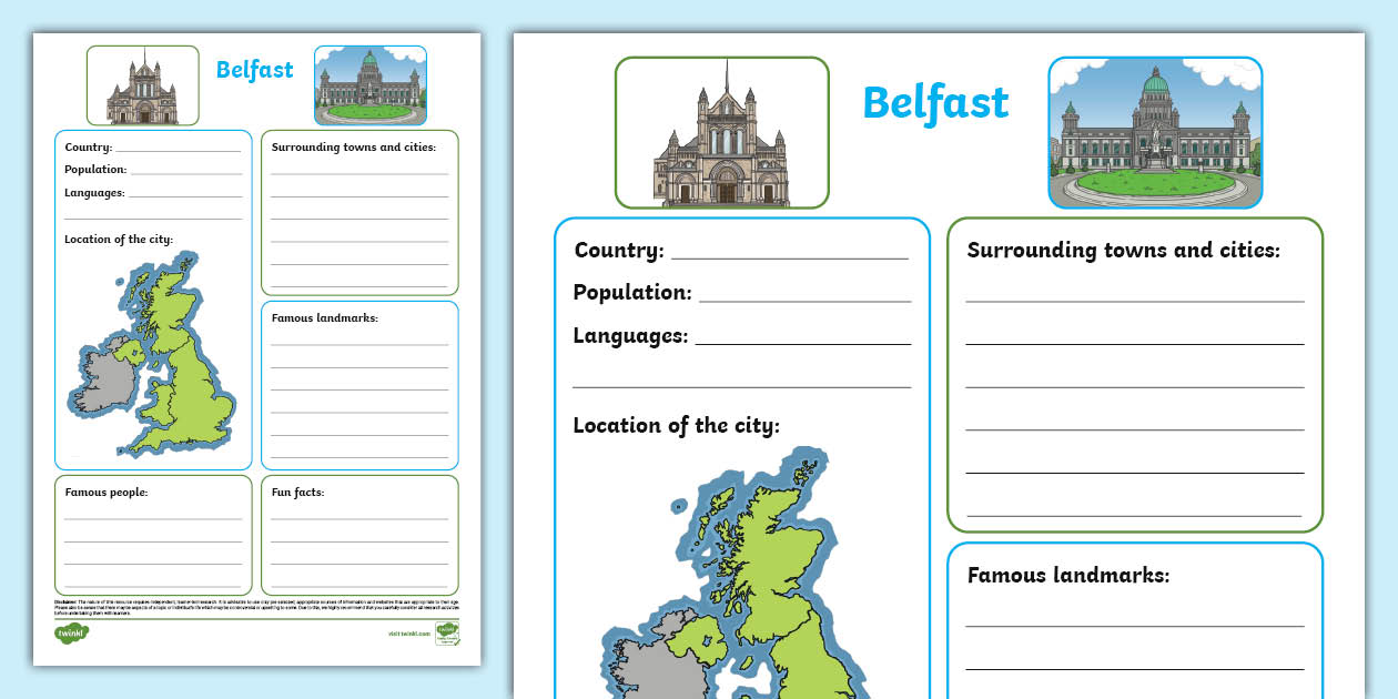 Belfast Fact File Template,Belfast (Teacher-Made) - Twinkl