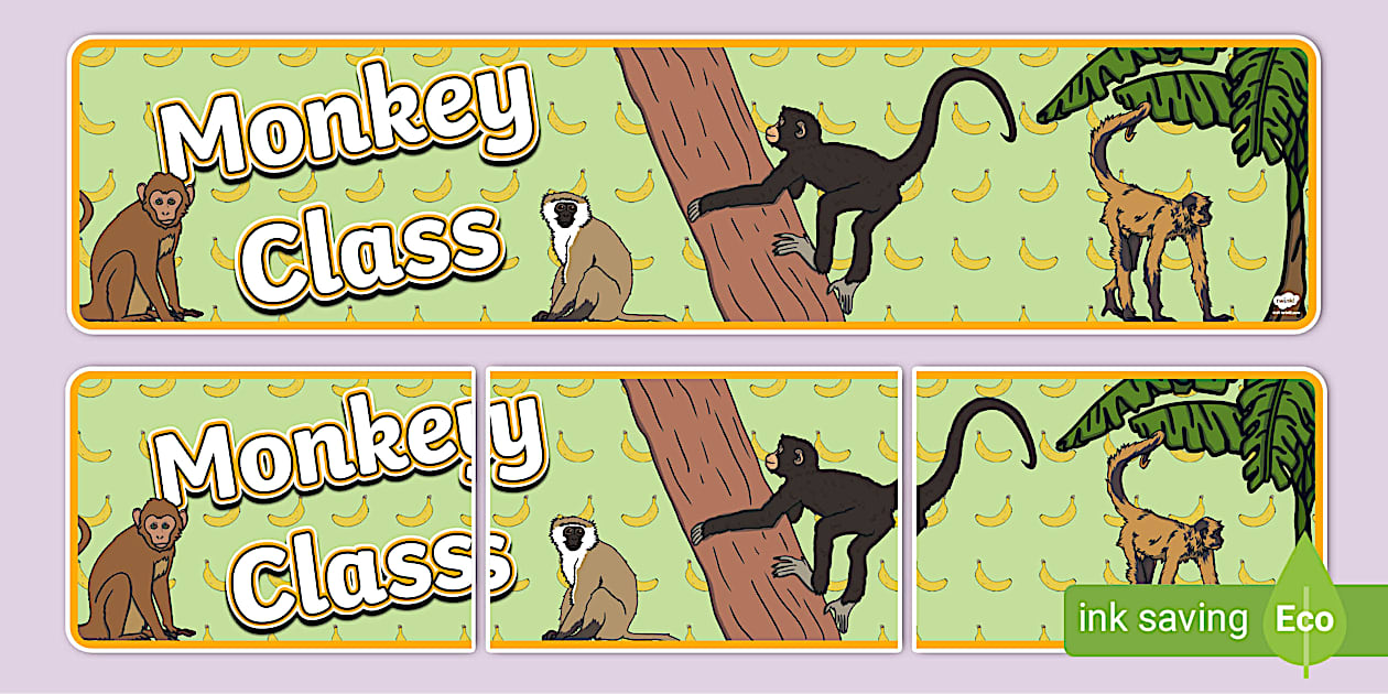 Monkey Themed Classroom Display Banner - Twinkl
