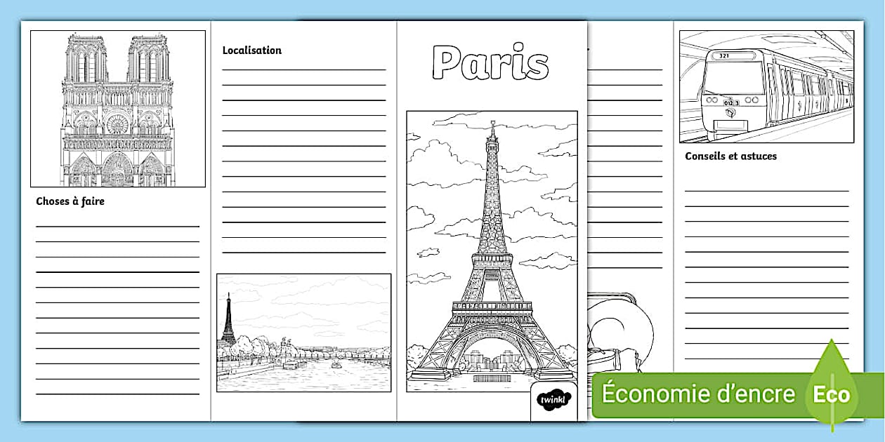 Voyage à Paris - dépliant (Teacher-Made) - Twinkl