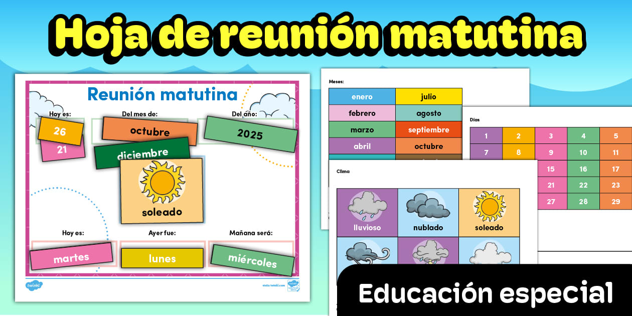 Hojas de reunión matutina para educación especial