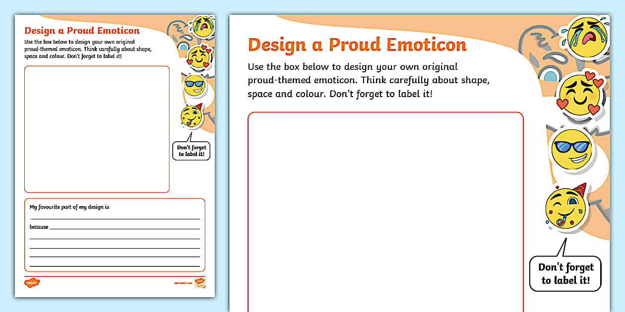 Design Your Own Proud Emoticon Activity Sheet