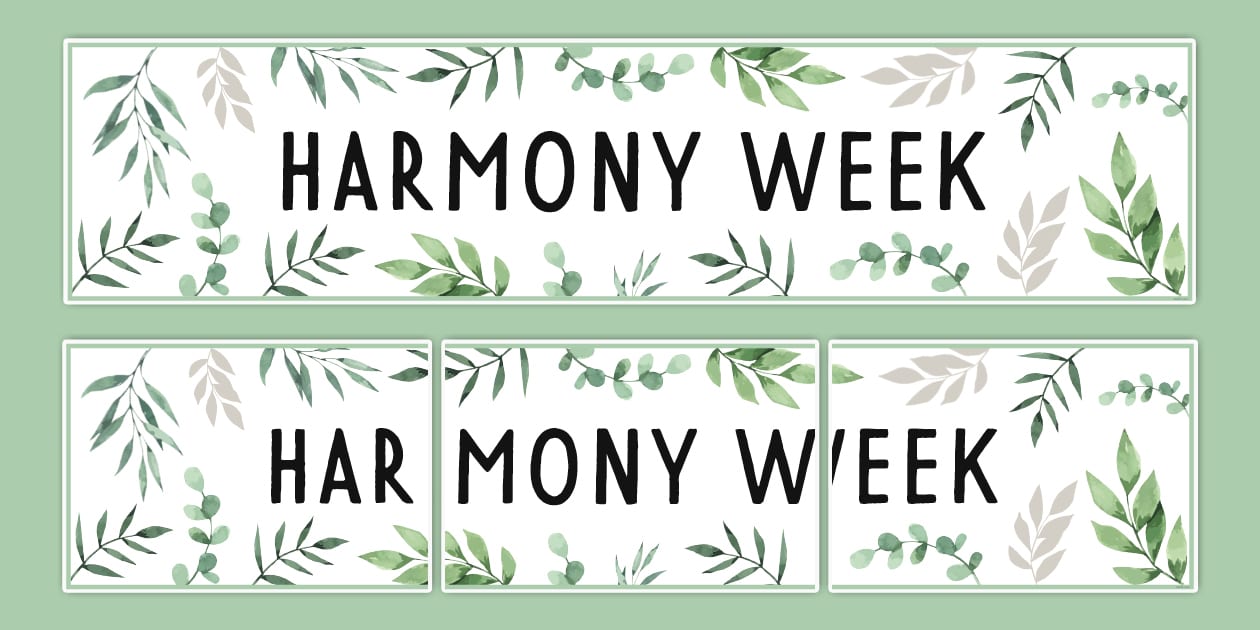 Muted Botanical Themed Harmony Week Display Banner - Twinkl