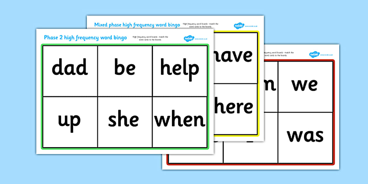 Cursive Mixed Phase High Frequency Word Bingo (teacher made)