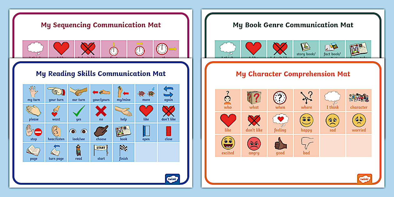 Reading and Comprehension Communication Mats (teacher made)